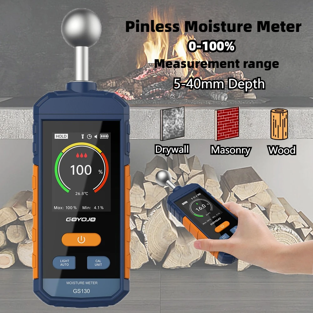 Digital Wood Moisture Meter Non-contact Spherical Timber Damp Detector ...