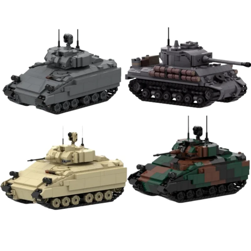 WW2-Military-BRADLEY-US-M2-Sherman-Army-Tank-Building-Blocks-Track ...
