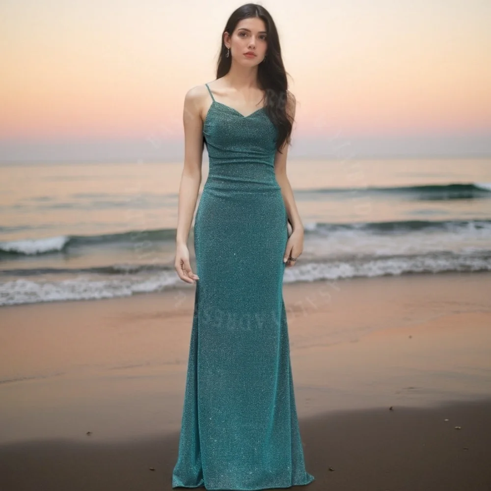 DES00001 Custom made Sexy sequined long suspender tight skirt green ...