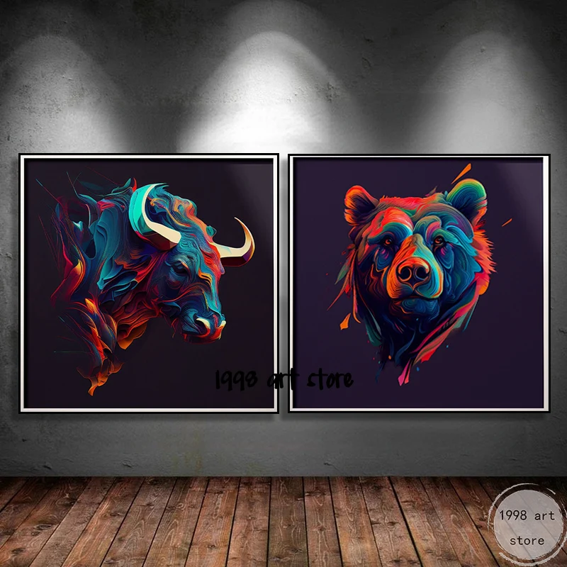 Crypto-Bull-Vs-Bear-Stock-Market-Analysts-and-Traders-Art-Posters ...