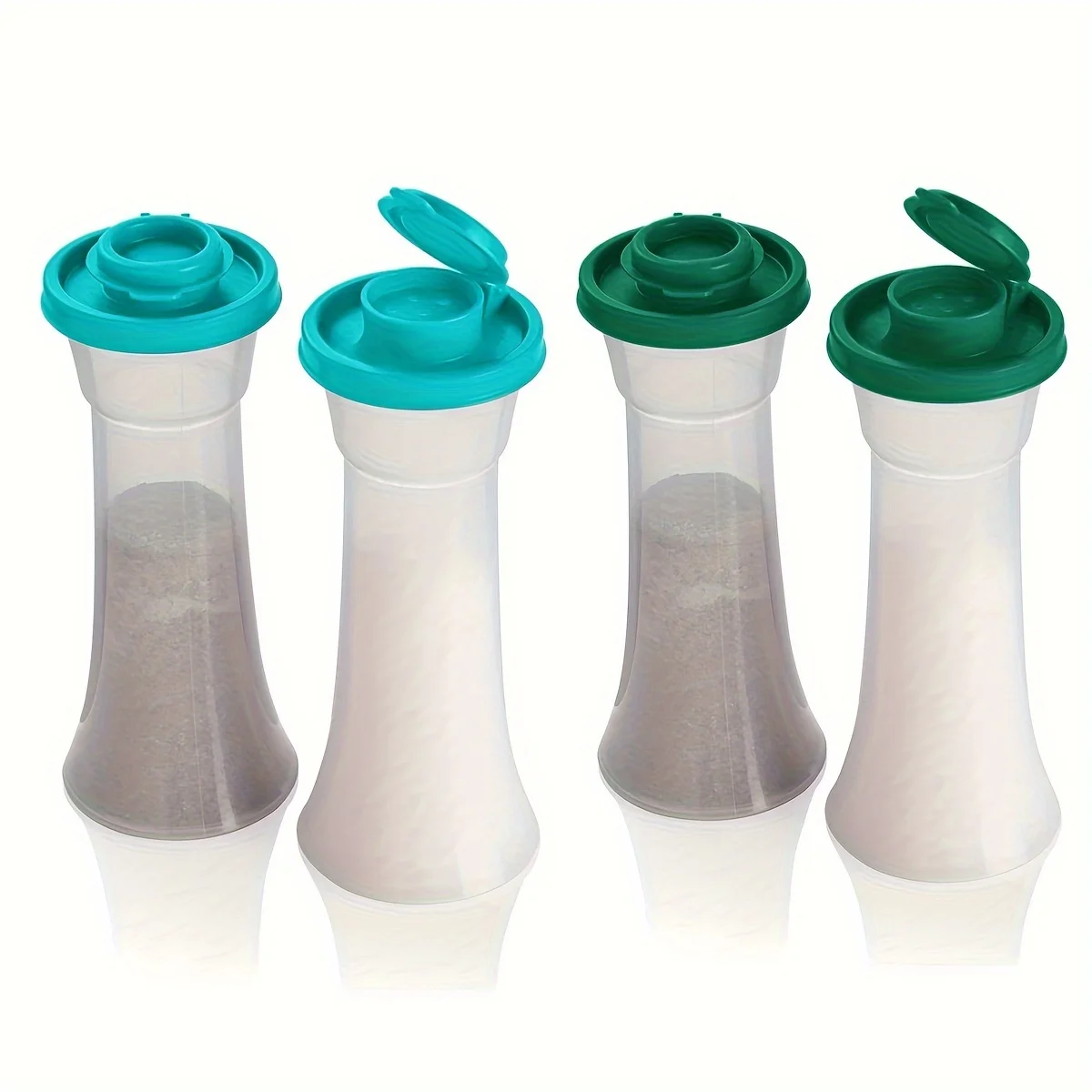 2 Piece Plastic Salt and Pepper Shaker with Lid Large Moisture Proof ...
