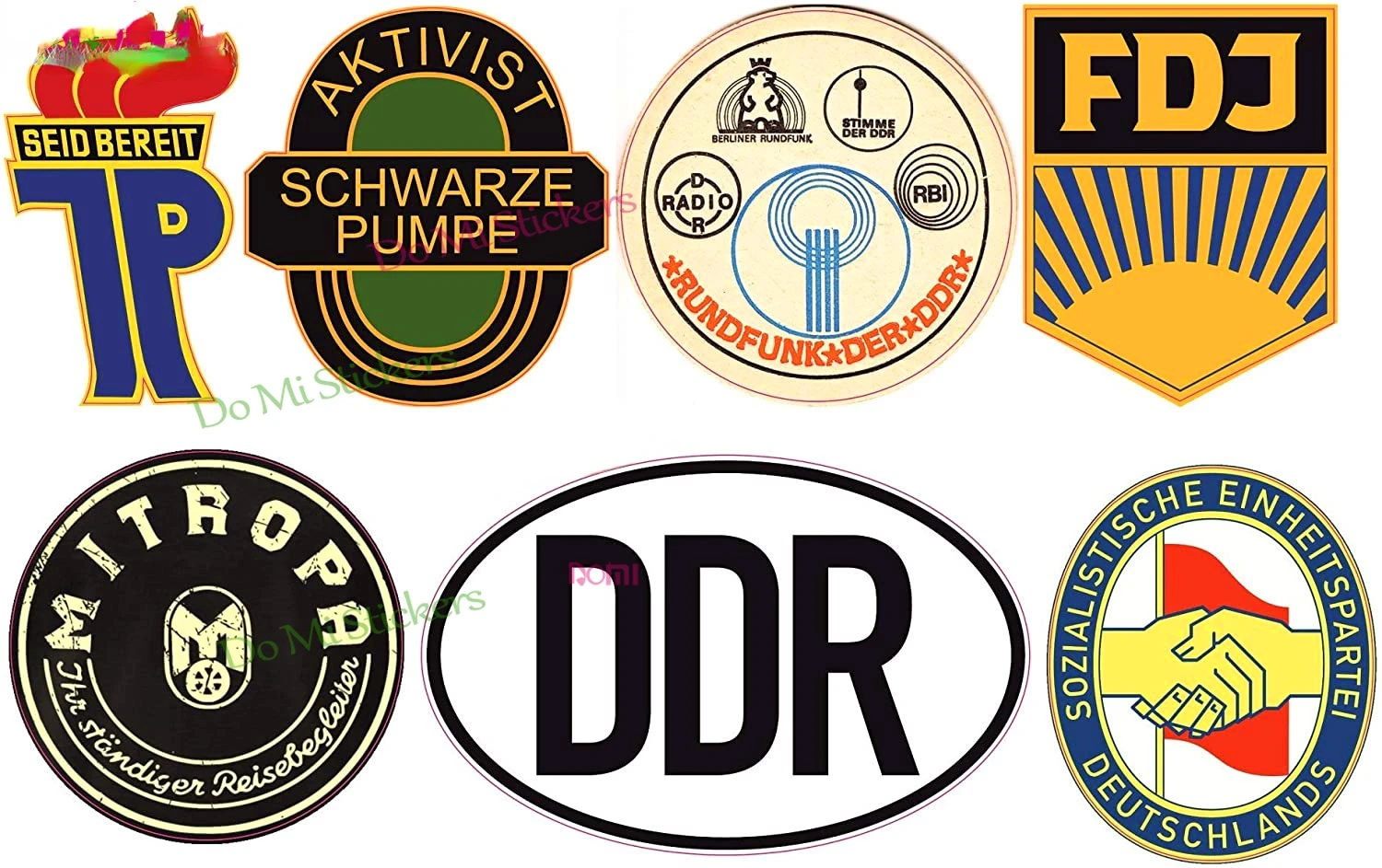 7stickers DDR Sticker Set VEB Vintage Retro Vintage FDJ JP Mitropa East ...