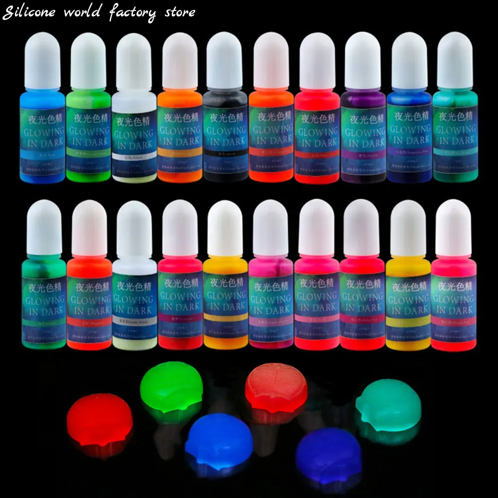 Silicone-world-10ML-20-Colors-Fluorescent-Pigment-Luminous-Paint-Resin ...