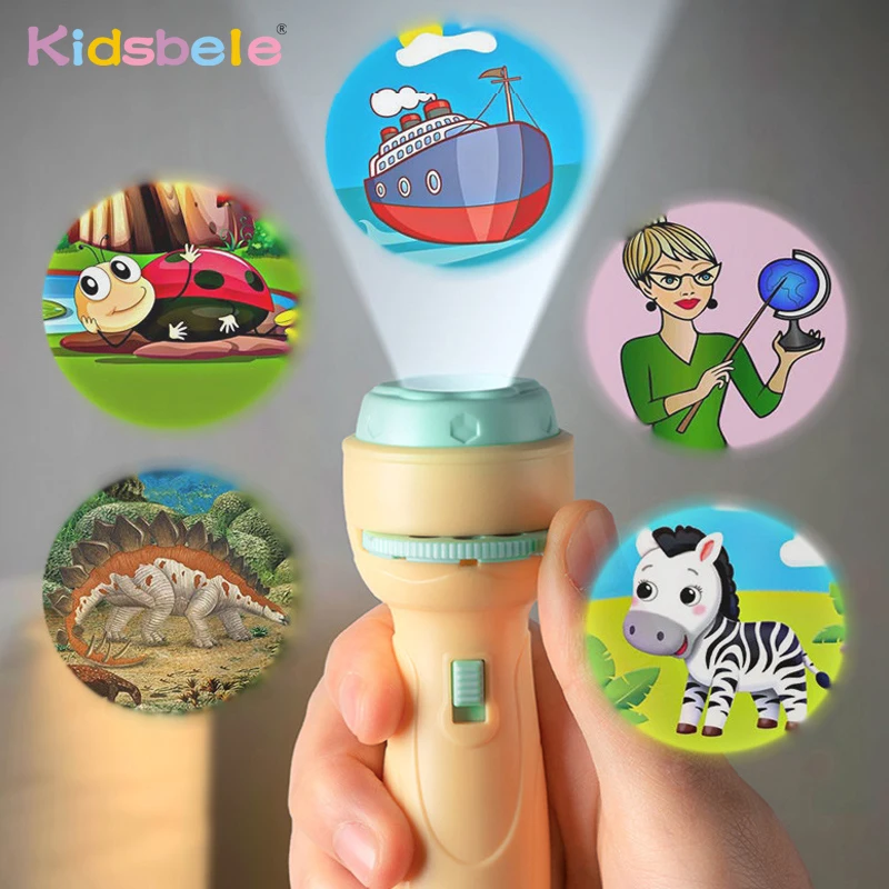Cartoon Projection Flashlight 80 Patterns Creative Children Flashlight ...