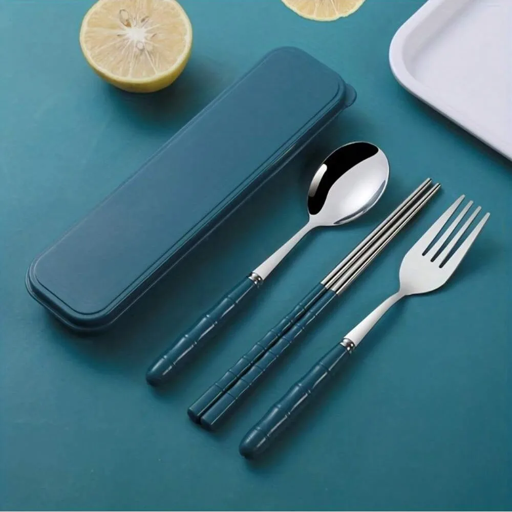 Portable-Dinnerware-Kit-Spoon-Fork-Chopstick-Cutlery-Lunch-Tableware ...