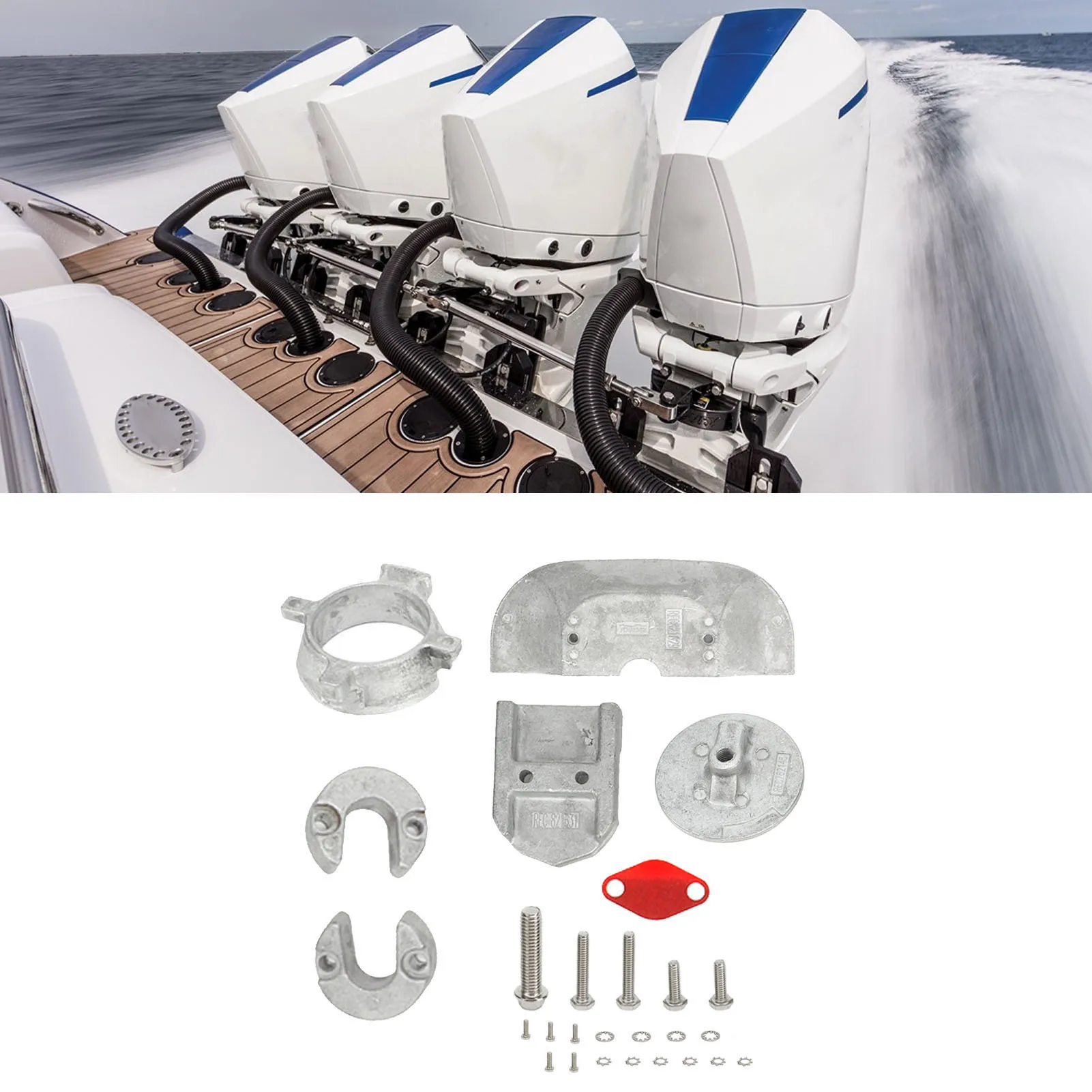 Aluminium Anode Kit 888756Q01 High Strength Rustproof for Mercruiser ...