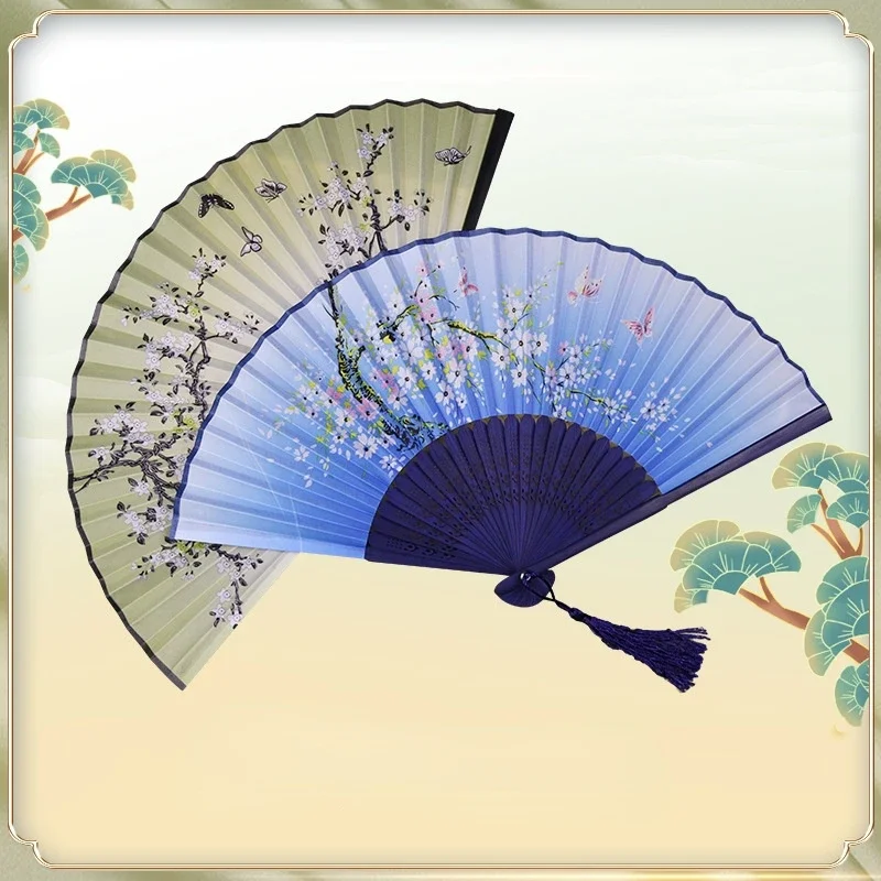 7 Inch Folding Hand Fan National Woman Chinese Wind Cheongsam Prop ...