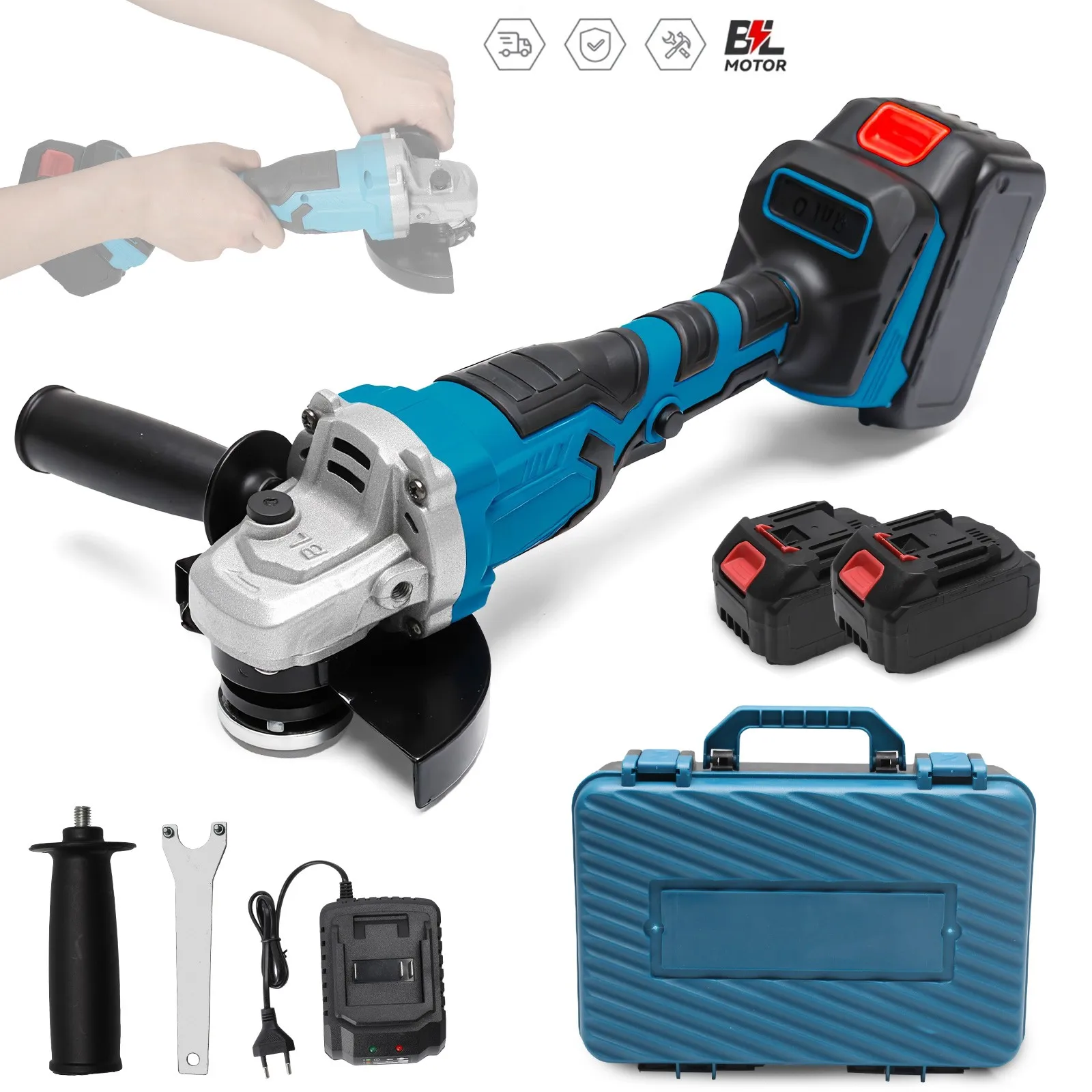 125mm Brushless Angle Grinder 12000RPM/1500W Cordless Grinding Machine ...