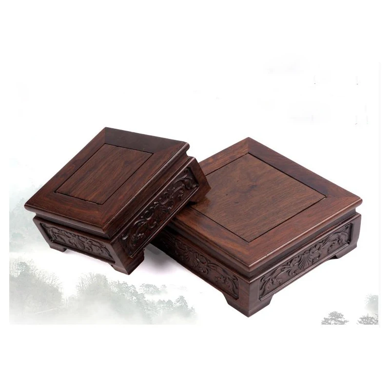 nature redwood base square display collection pedestal potted plant ...