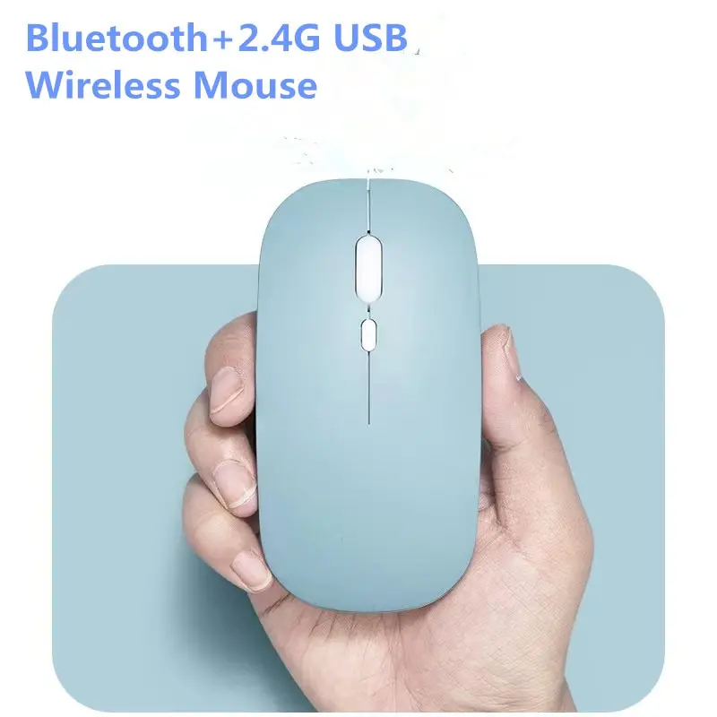 Macaron Mouse Bluetooth Nirkabel Isi Ulang 2.4G USB Mouse untuk Android ...