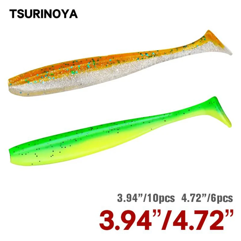 TSURINOYA-NEW-T-Tail-Worm-Soft-Lures-Easy-Shiner-Artificial-Soft-Baits ...