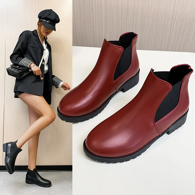 Botines negros para Mujer, Botas Retro Chelsea, zapatos De Mujer, Botas ...