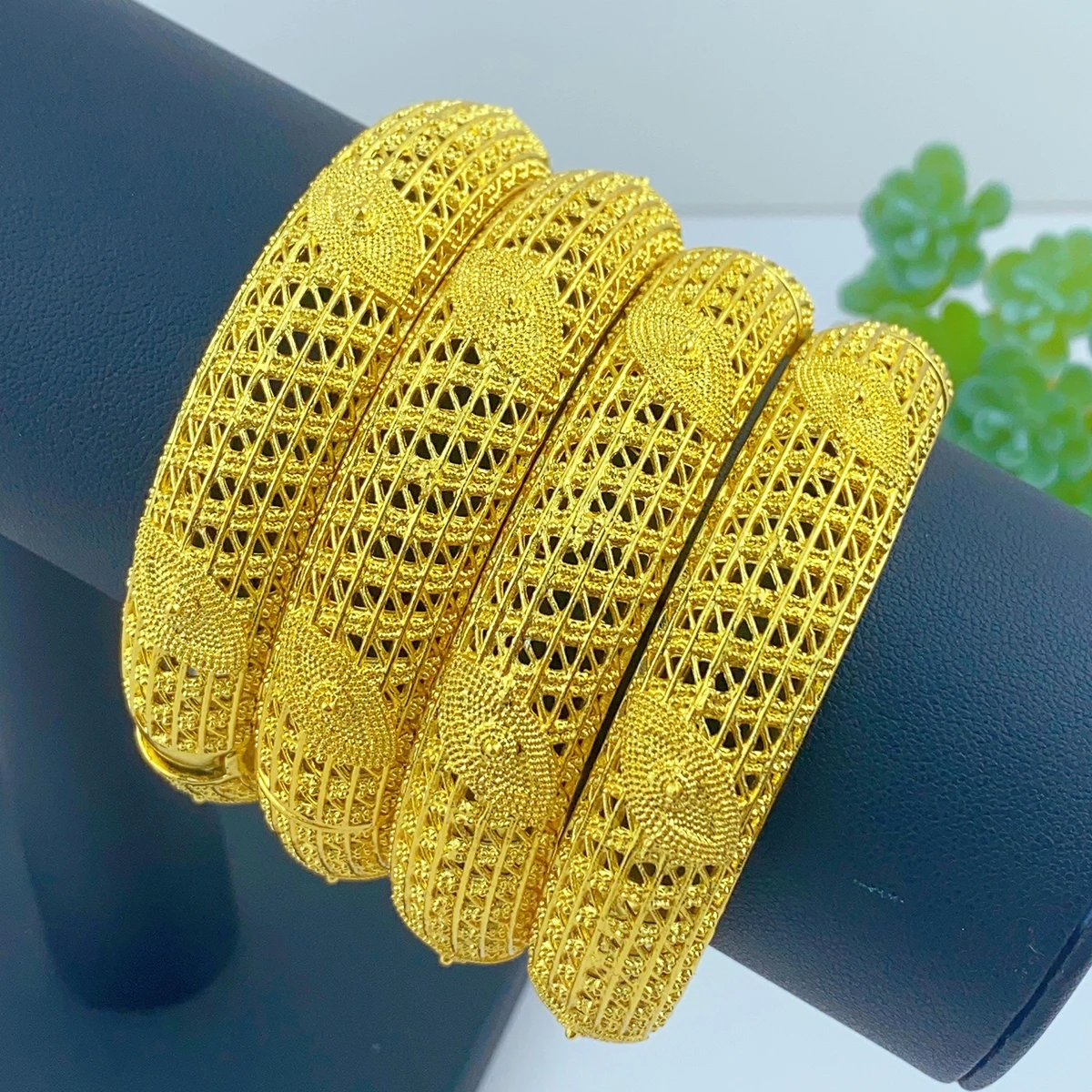 Dubai-Gold-Plated-Bangles-For-Women-Indian-African-Hard-Bracelets-Charm ...