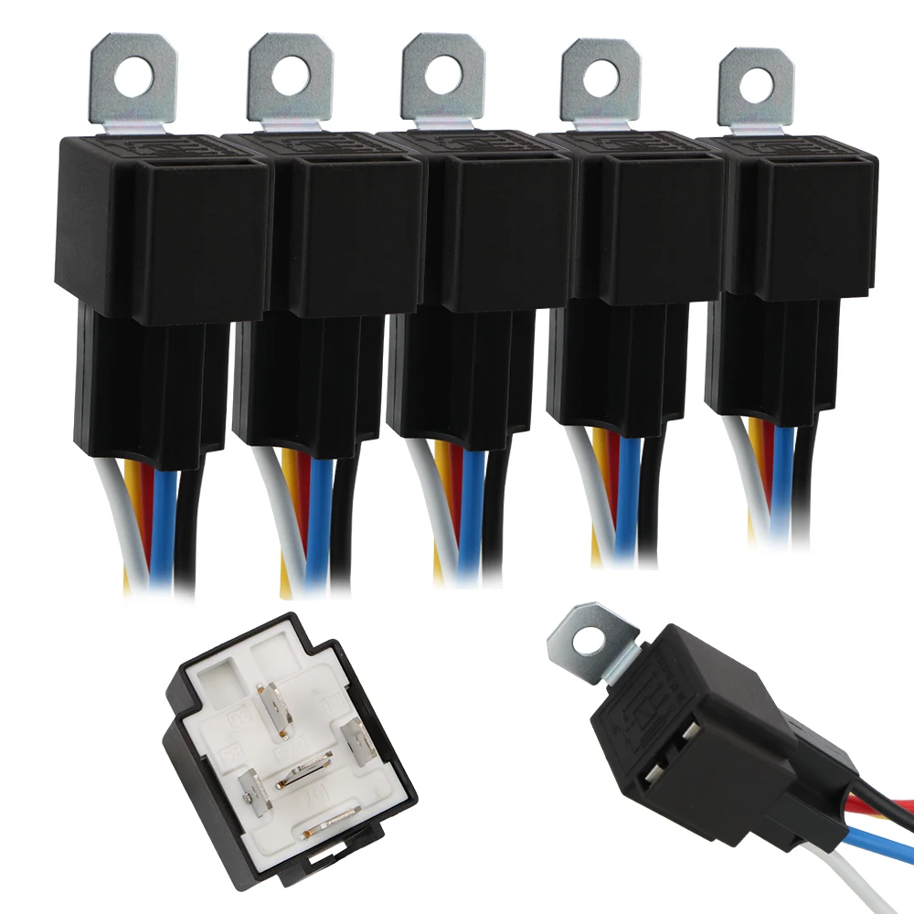 5pcs-set-Relay-Switch-Harness-Set-Car-Accessories-Blade-Fuse-with-Wires ...