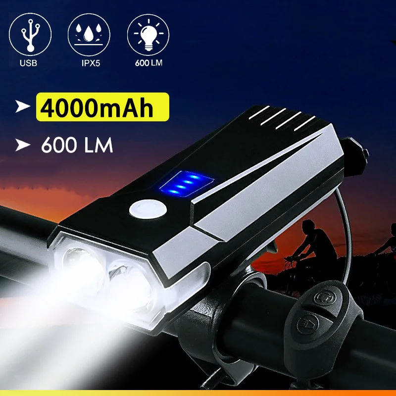 Bicycle-Light-USB-LED-Rechargeable-Set-MTB-Road-Front-Back-Headlight ...