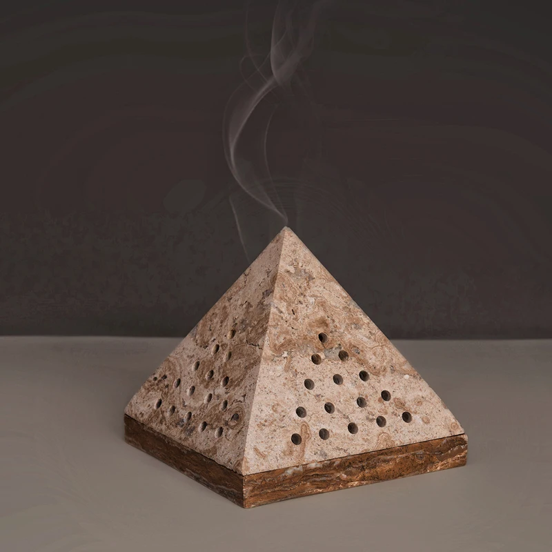Pyramid-Shape-Mubkhar-Beige-Travertine-Bakhoor-Incense-Holder-Marble ...