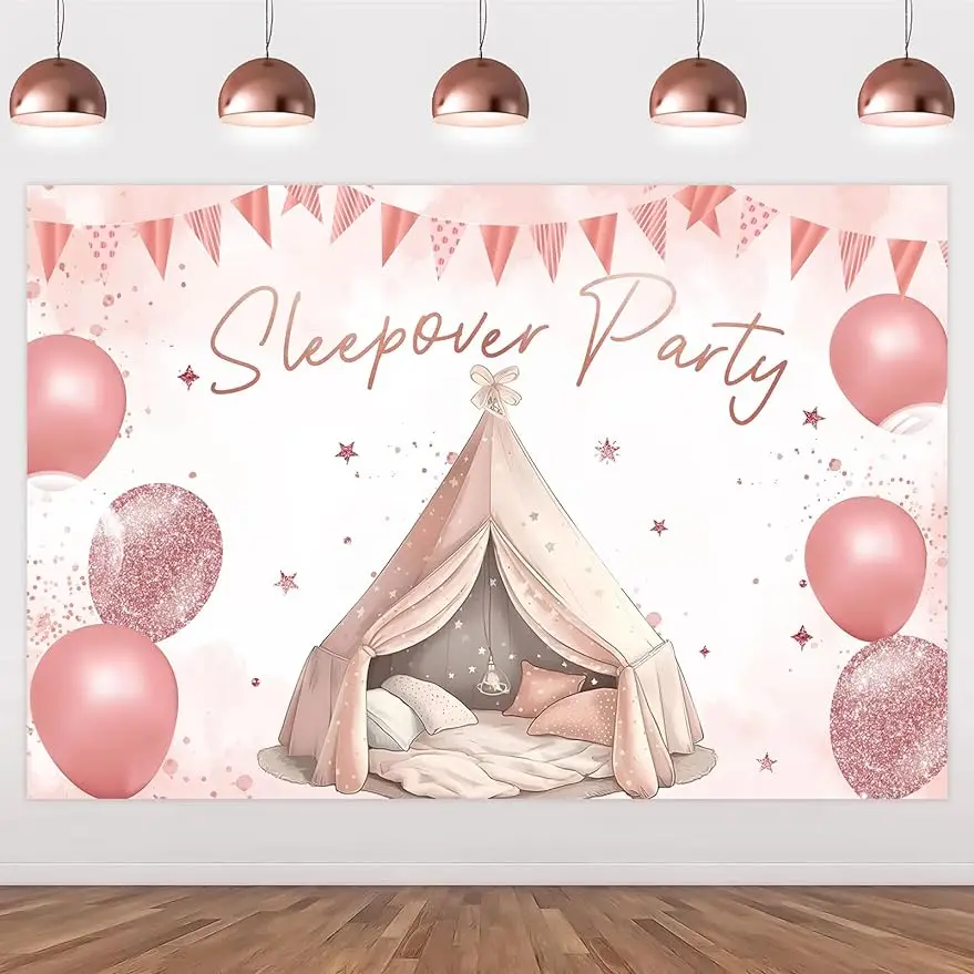 Sleepover-Party-Backdrop-for-Girls-Party-Decor-Pajama-Slumber-Party ...