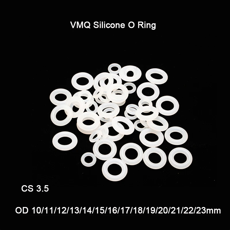 10pcs/lot White VMQ Silicone O Ring Gasket Rubber Washer CS 3.5mm OD ...