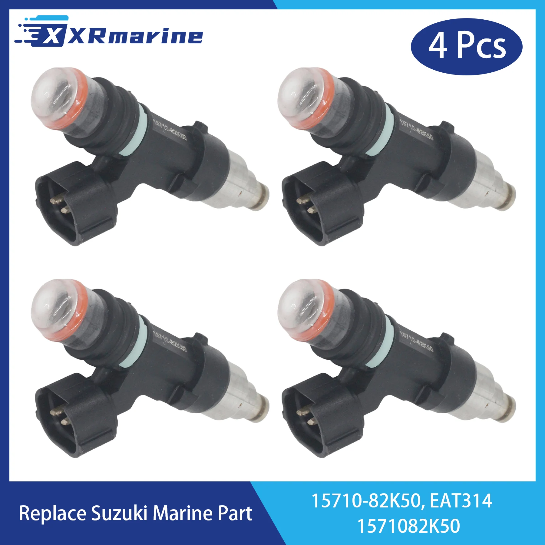 4 Pcs Fuel Injectors 10 Holes 15710-82K50 EAT314 for Suzuki 4-Stroke ...