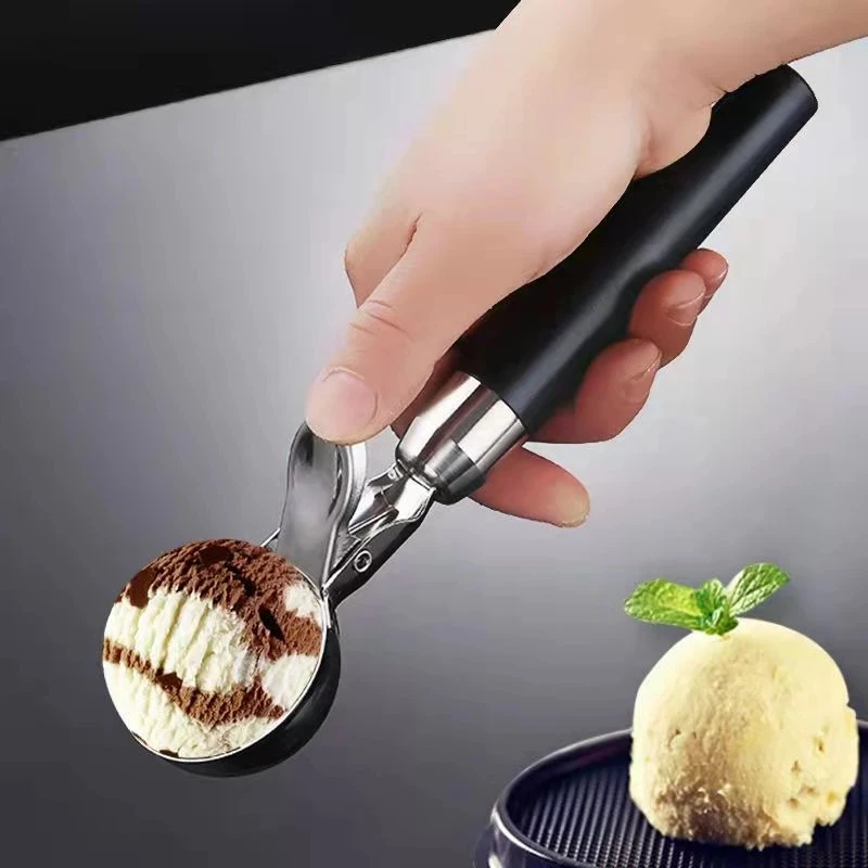 Premium-Ice-Cream-Scoop-Stainless-Steel-Trigger-Spoon-Frozen-Yogurt ...