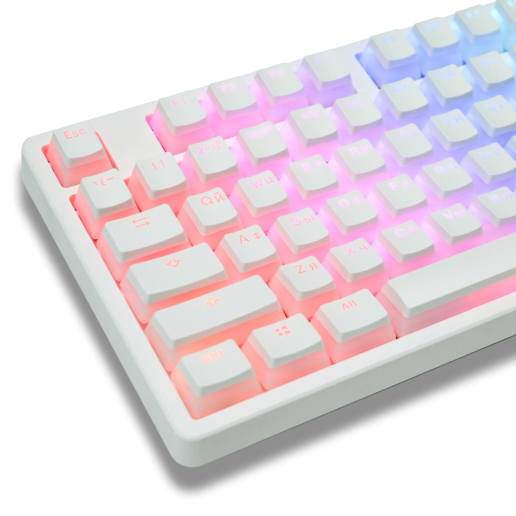 Russia-White-Pudding-PBT-Keycaps-165-Key-Set-Custom-Double-Shot-Keycap ...