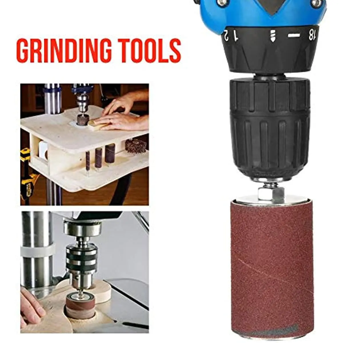 Flaps Sanding Wheel woodworking Sanding Kit With 20pcs Spindle Sander Drum Rubber Mandrels