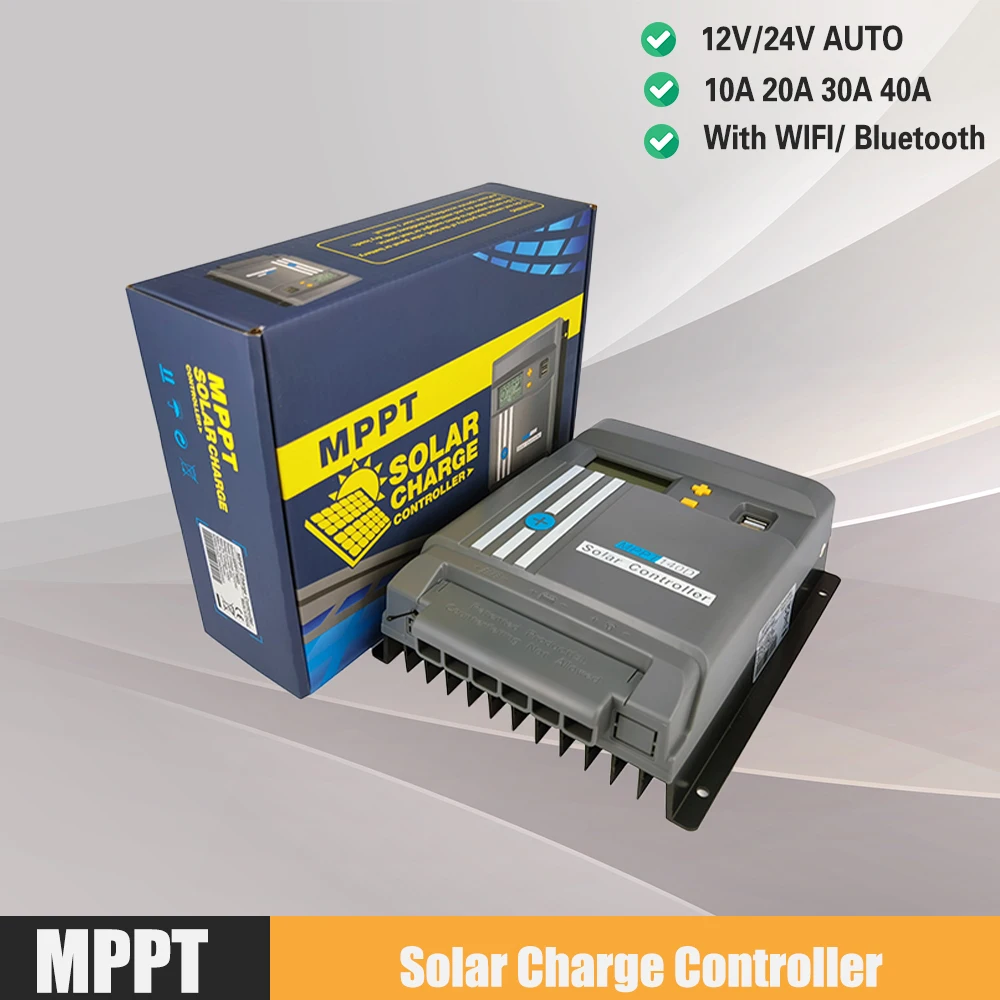 10A Mppt Solar Charge Controller LCD Display With WIFI Bluetooth 12V ...