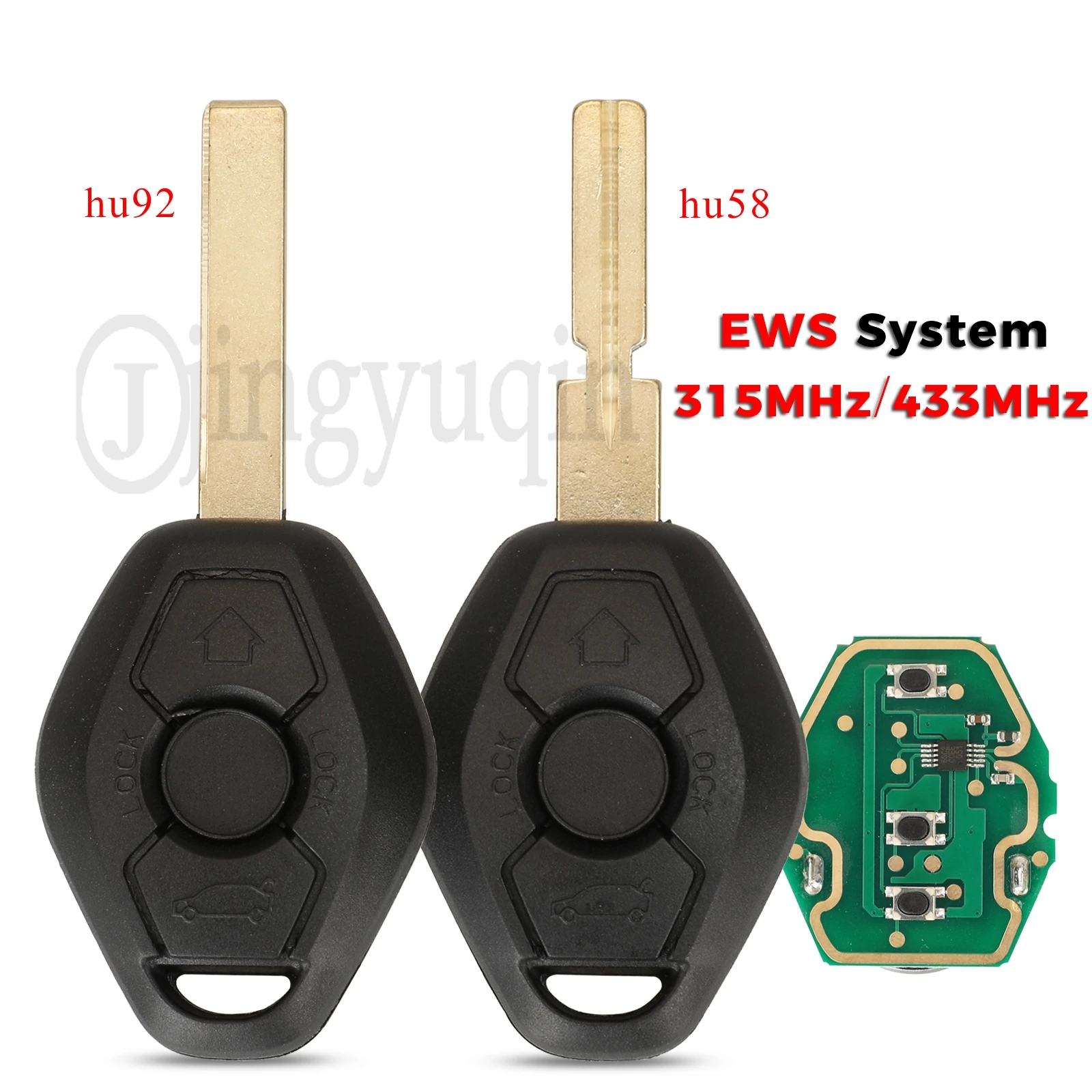 jingyuqin-3-Buttons-EWS-Sytem-Remote-Car-Key-315-433MHz-for-BMW-E38-E39 ...