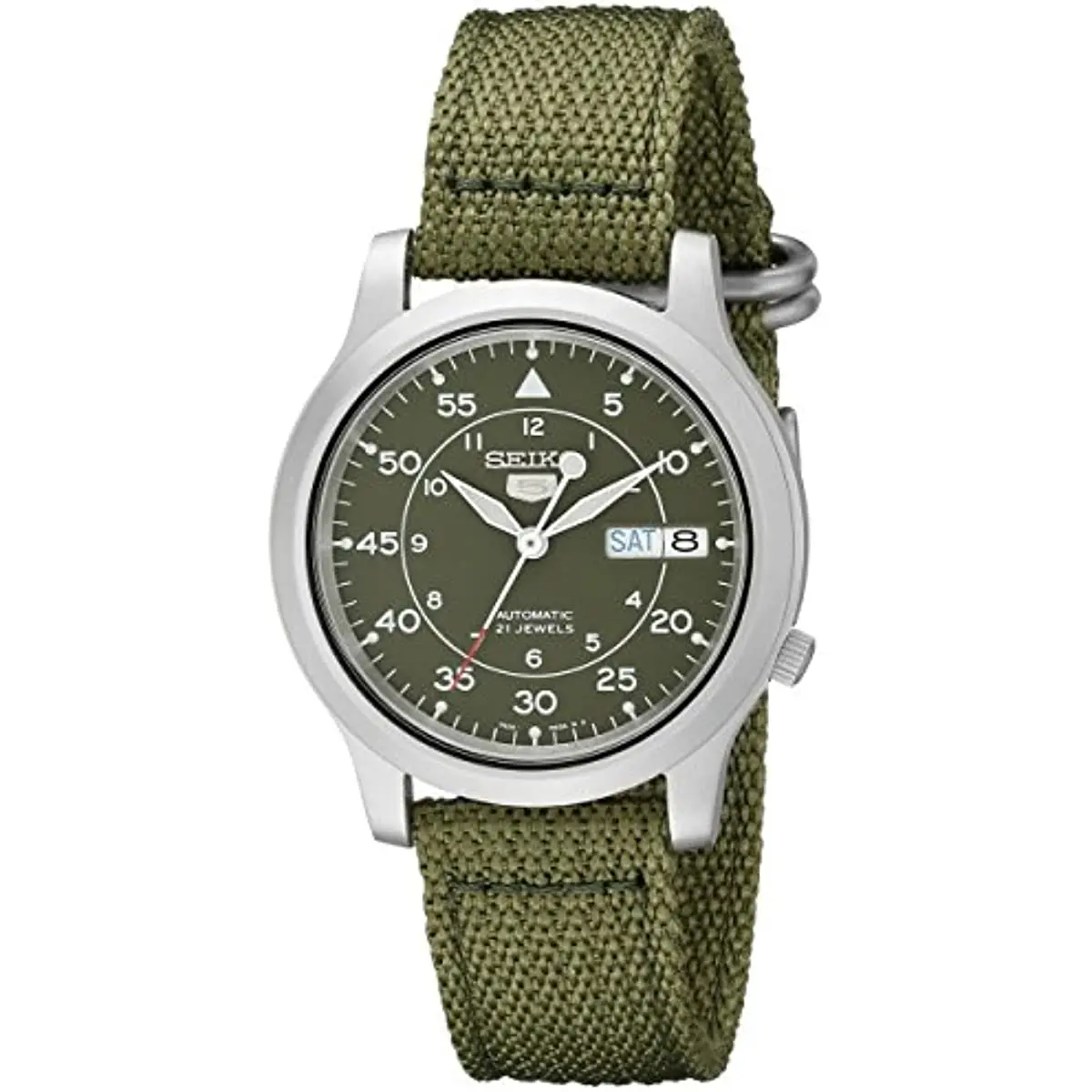 SEIKO-rel-gio-autom-tico-de-a-o-inoxid-vel-para-homens-lona-verde-rel ...