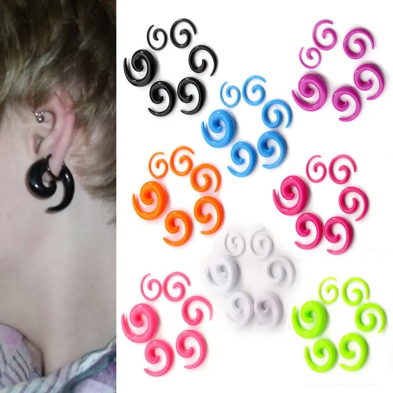 12pcs-2-8mm-Acrylic-Spiral-Ear-Gauges-Fake-Ear-Tapers-Stretching-Plugs ...