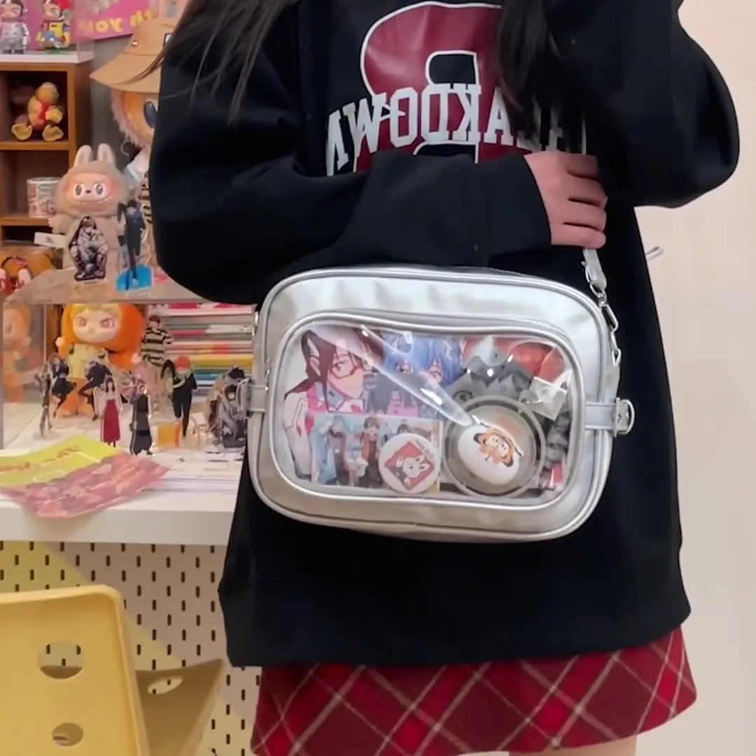 Fashion Small Ita Bag Simple PU Leather Ita Crossbody Purse PVC Clear ...