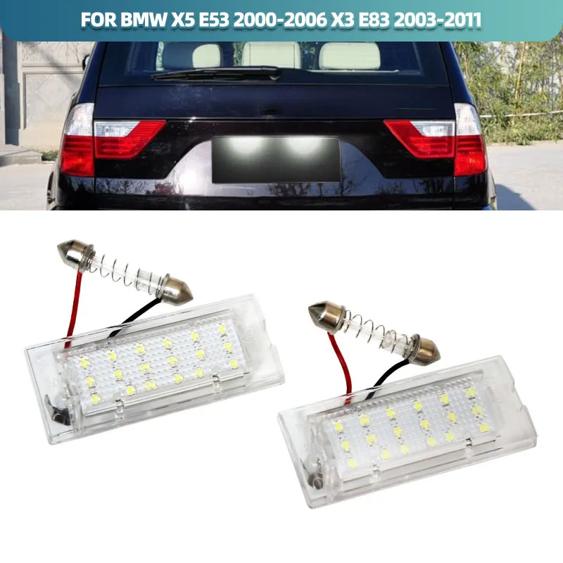 2pcs Canbus LED Number License Plate Light Error Free white for BMW X5 ...