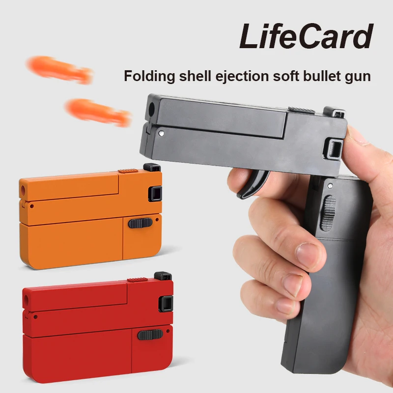 Lifecard Gun Toys with Soft Bullet, Shell Ejecting and Folding Design ...