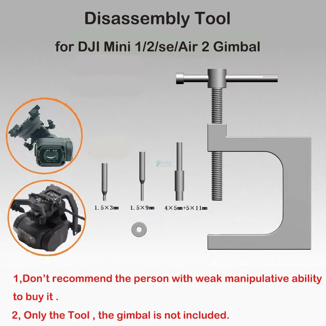 Gimbal Disassembly Tool for DJI Mini 1/2/SE and Mavic Air 2 Drone ...