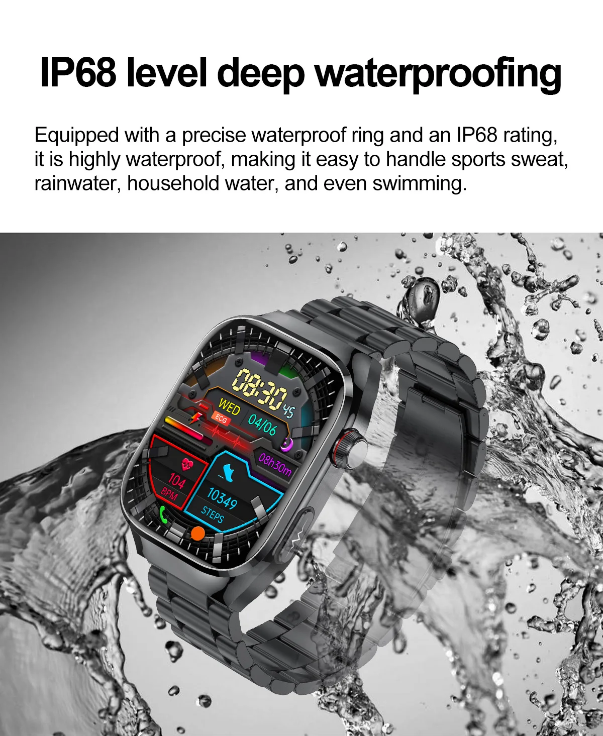 Medical Grade Health Smart Watch Man AMOLED ECG Physical Examination ...