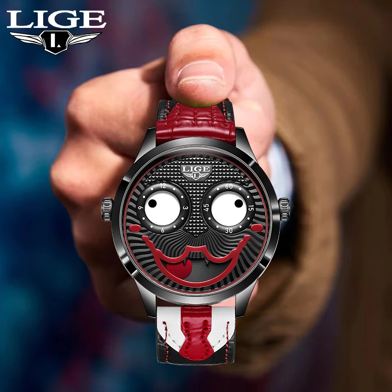 LIGE Unique Design Creative Wristwatch Fashion Top Brand Clown Watches ...