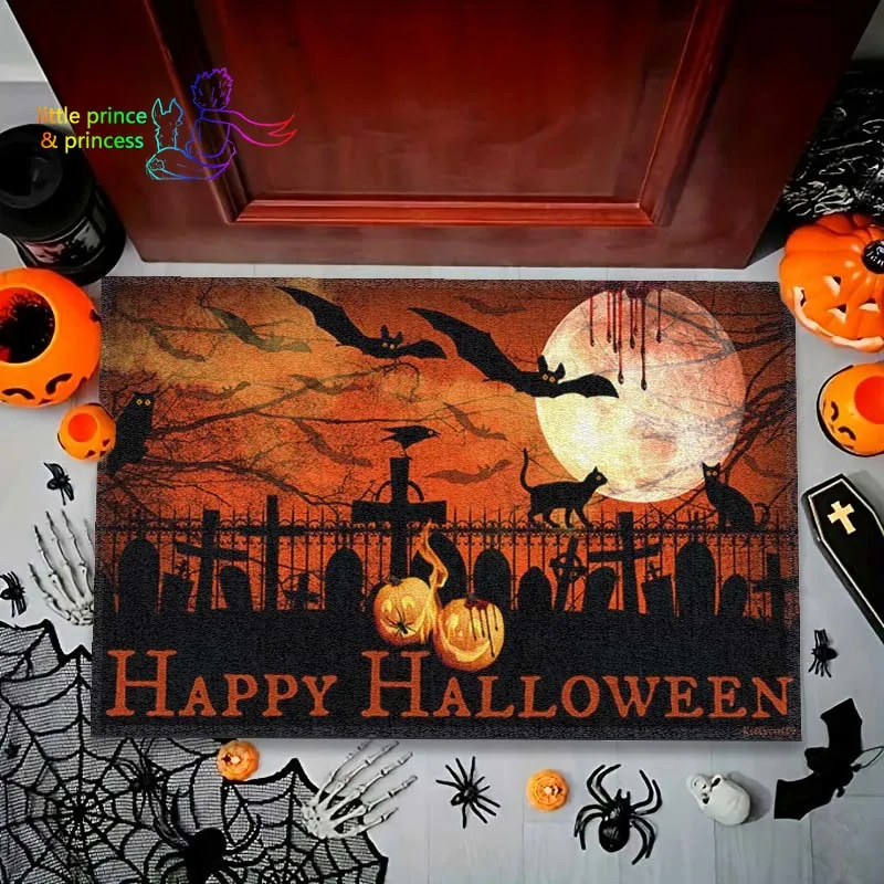 Happy-Halloween-Personality-Floor-Halloween-Pumpkin-Black-Cat-Rug ...