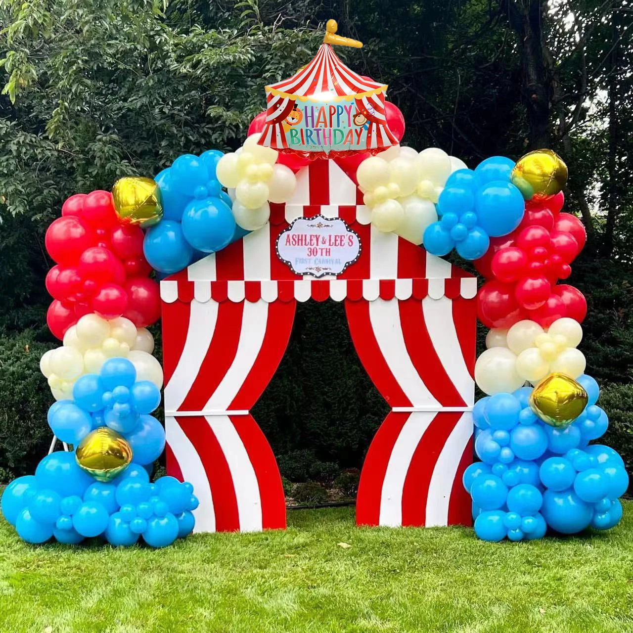 137pcs-Carnival-Circus-Balloon-Arch-Kit-Yellow-Red-Blue-Ballon-Garland ...