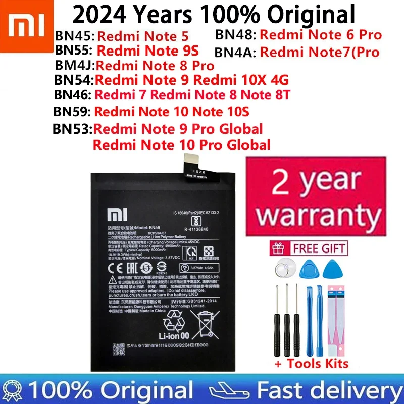 100-Original-High-Quality-Battery-For-Xiaomi-Hongmi-Redmi-7-10X-Note9 ...