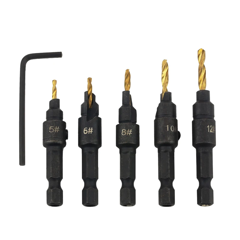 Precision-Countersink-Drill-Bit-Set-High-Quality-Woodworking-Tools ...