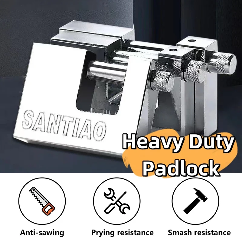 1PC-40MM-Stainless-steel-Heavy-Duty-Key-Lock-Security-Padlock-Outdoor ...