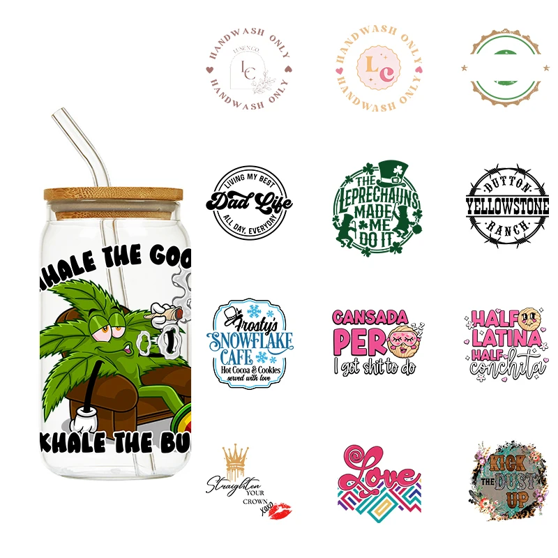 LETOP-1PCS-Rainbow-Cake-Horse-Glass-Cup-Decal-Wraps-16oz-Glass-Cartoon ...