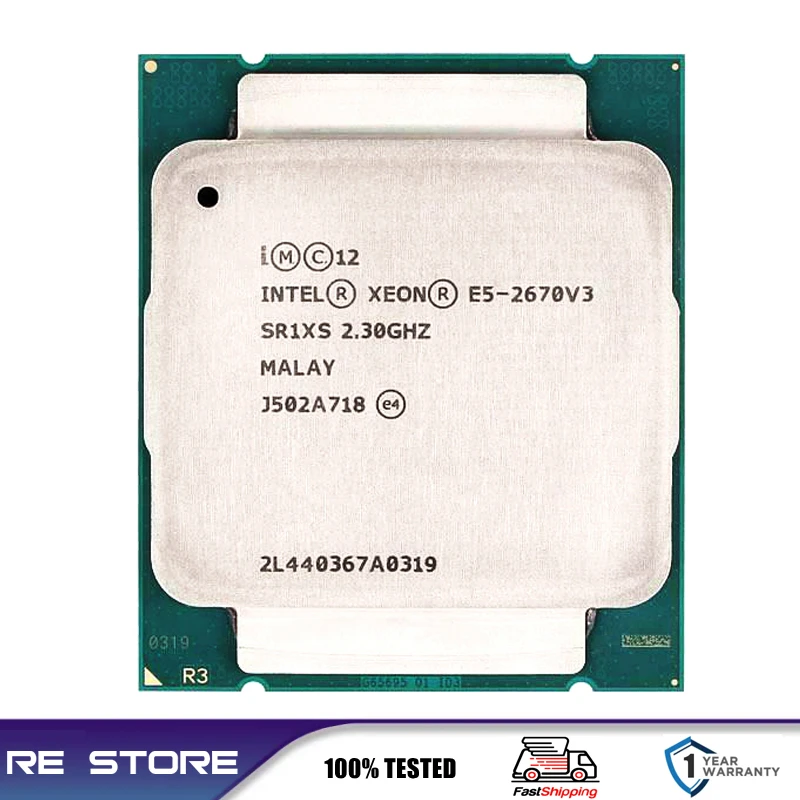 Intel Xeon E5 2670 V3 Cpu E5-2670v3 Sr1xs 2.30ghz 30m 12-cores Lga 2011 ...