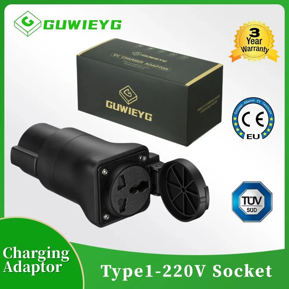 GUWIEYG 타입 1 SAE J1772 타입 1 to 소켓 AC 220V EV 충전기 커넥터 어댑터, EVSE 플러그, RV ...