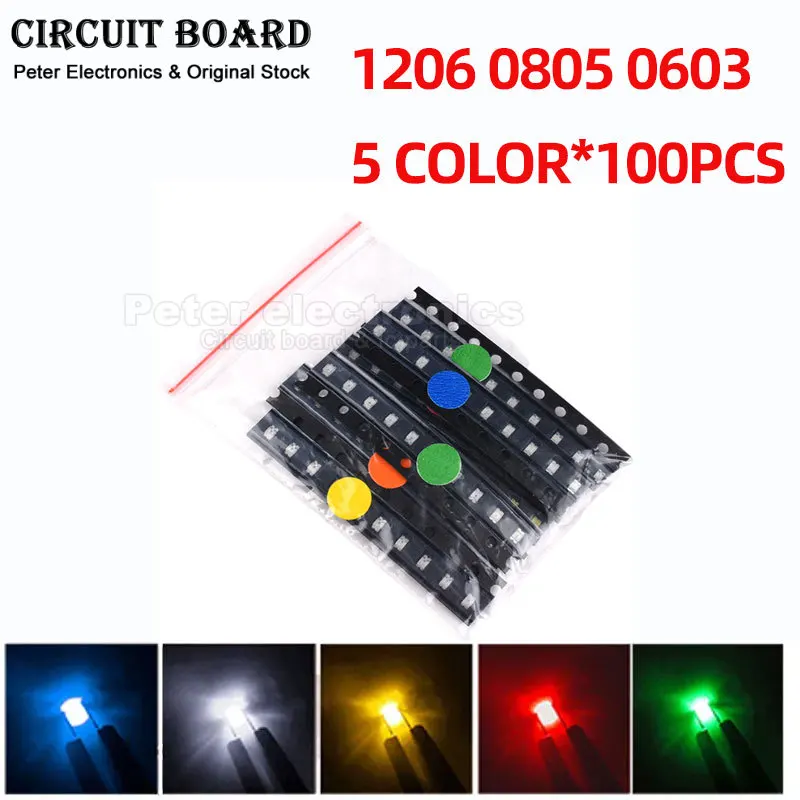 Surtido-de-diodos-LED-SMD-Kit-de-diodos-de-5x100-piezas-Color-500 ...
