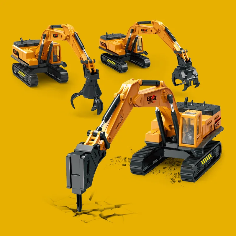 Simulated Children's Engineering Car Toy Breaker Stone Grabber Wood ...