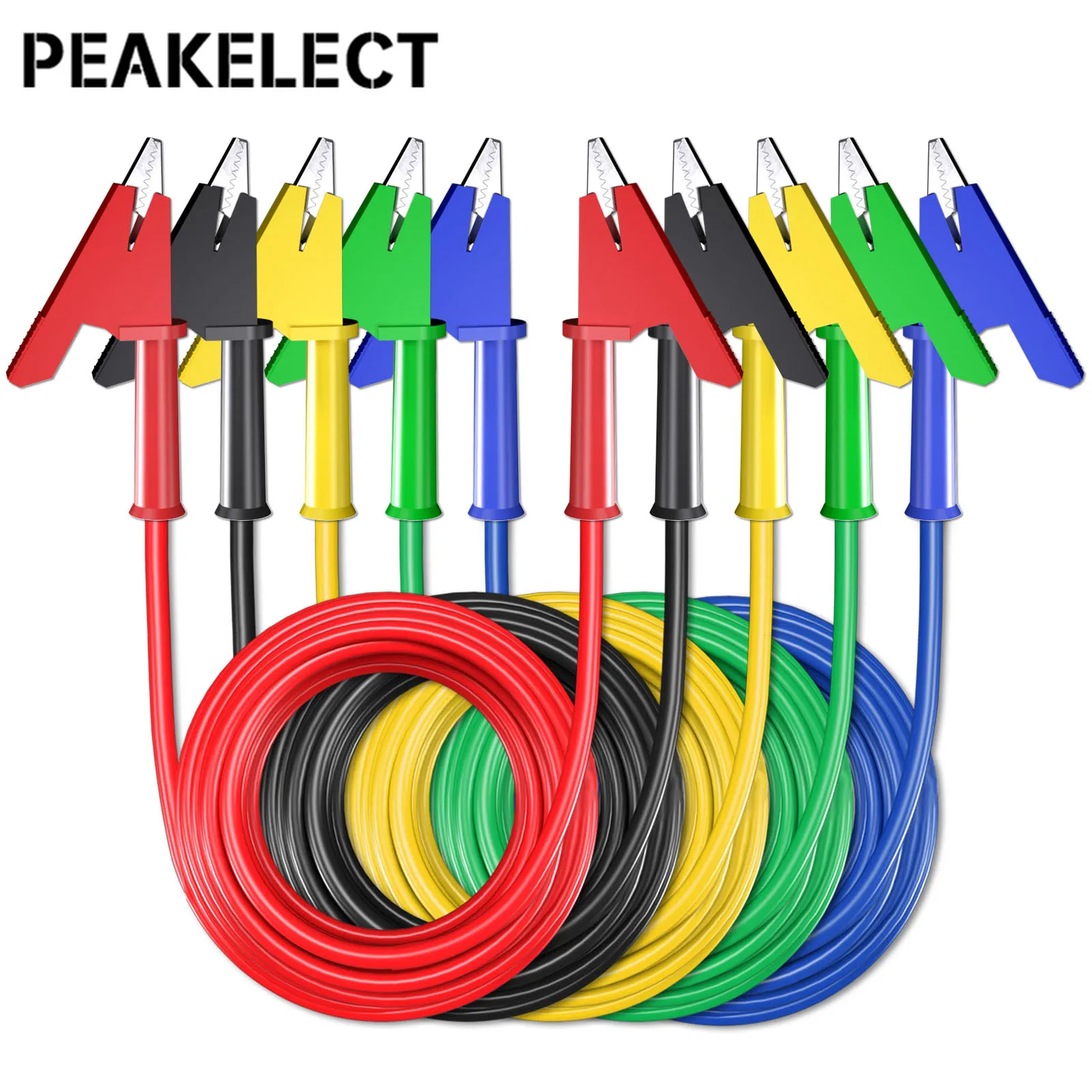 PEAKELECT-P1024-Dual-Alligator-Clip-Test-Lead-1M-Wire-Heavy-Duty ...
