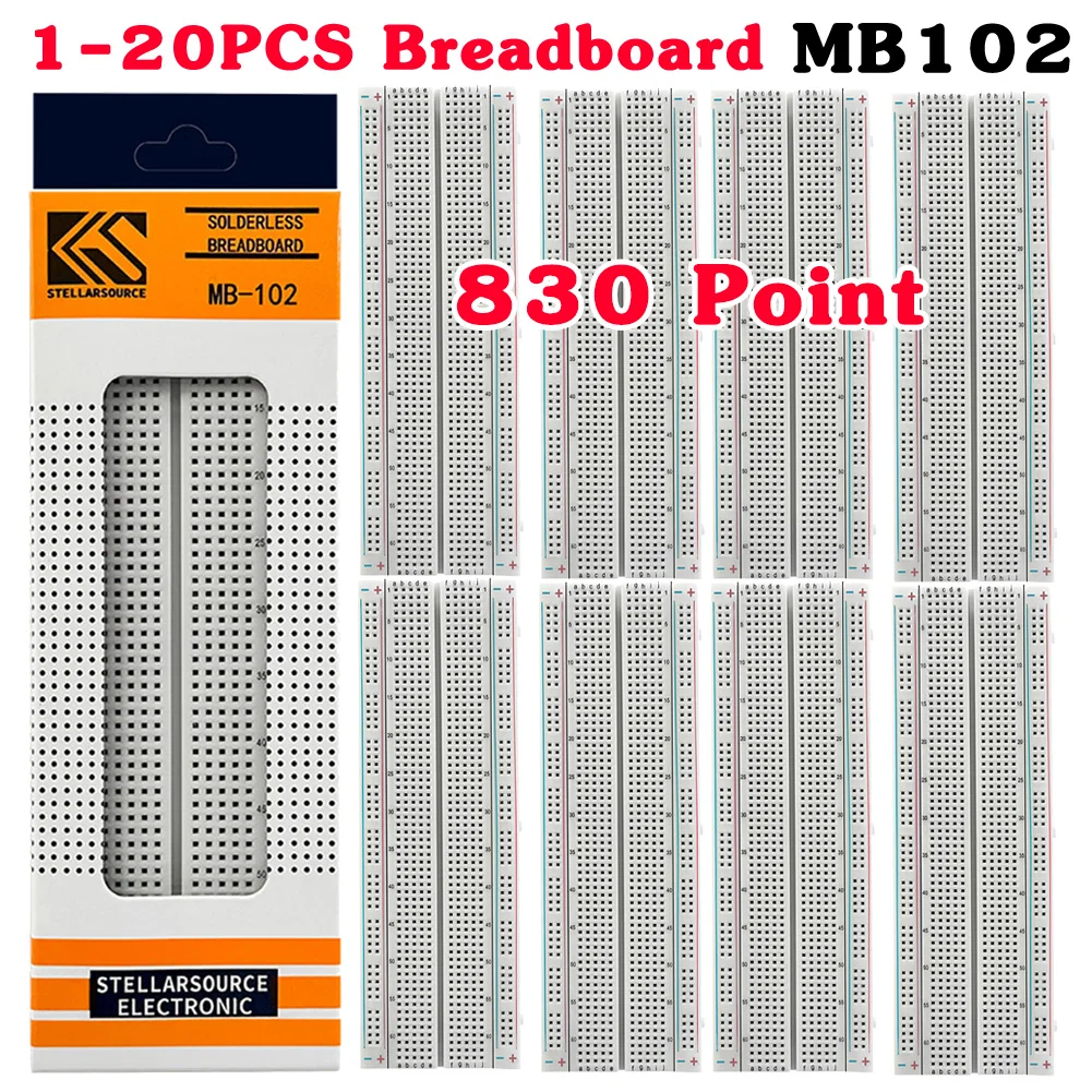 1-20pcs-Breadboard-830-Point-PCB-Board-MB-102-MB102-Test-Develop ...