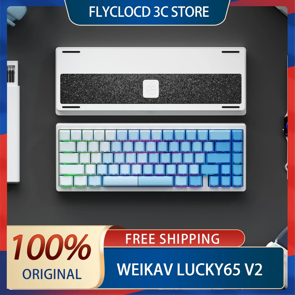Weikav-Lucky65-V2-Keyboard-Aluminium-Alloy-3-Mode-Gaming-Mechanical ...