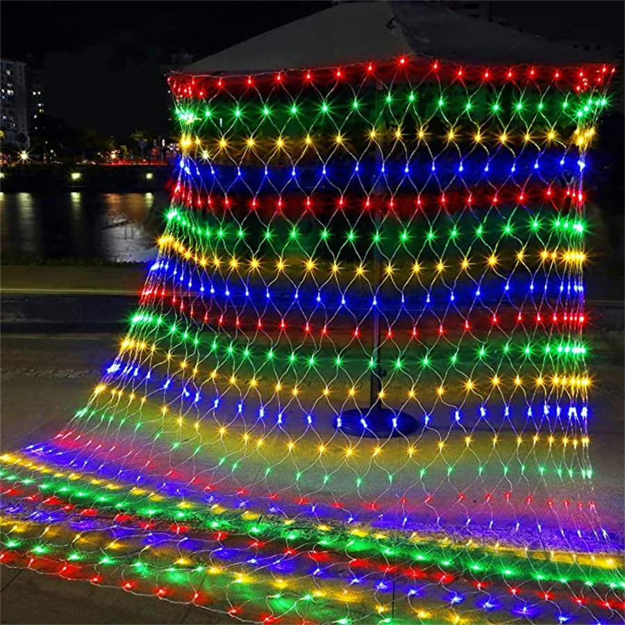 3X2-6X4M-LED-Christmas-Net-Lights-Outdoor-Mesh-Light-Waterproof-Bush ...